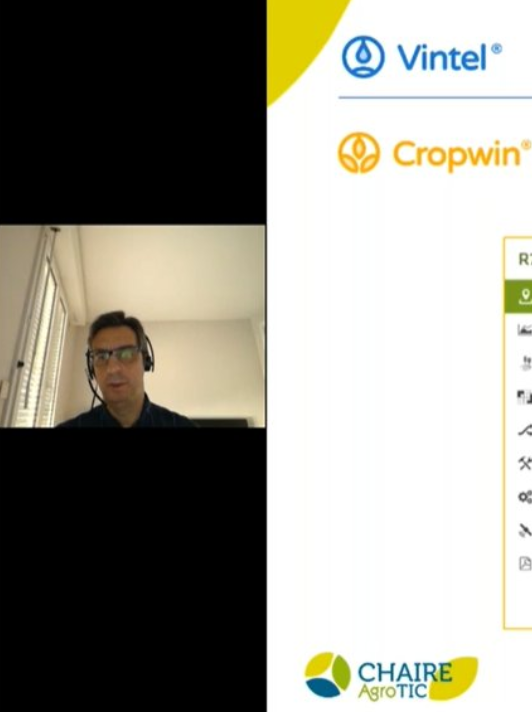 Atouts de la solution numérique de prévision de rendement Cropwin présentés au Webinaire Agrotic ...